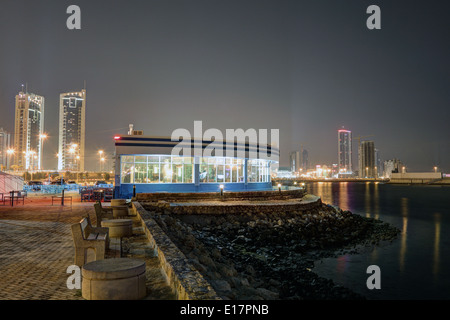 Cafe at the corniche of Manama, Bahrain, Middle East Stock Photo - Alamy