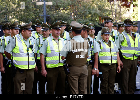 parade carabineros de chile national police officers in downtown ...