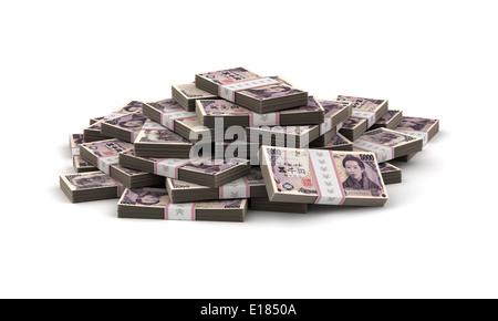 Stack of Japanese Yen Stock Photo - Alamy