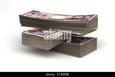 Stack of Japanese Yen Stock Photo - Alamy