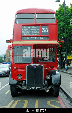 Number 38 Routemaster bus to Victoria parked at the Angel Islington ...