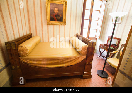 bedroom, home of napoleon bonaparte, ajaccio, corsica, france, europe ...