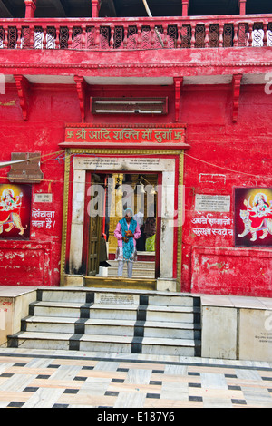 Monkey (Durga) Temple, Benares (Varanasi) India, circa 1890 Stock Photo ...