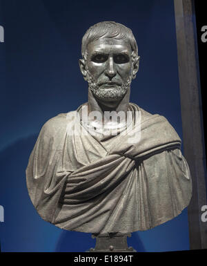 Bronze bust of Brutus Capitalinus at the Capitoline Museum in Rome at ...