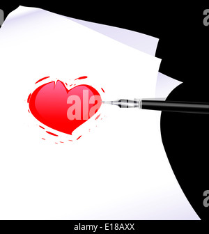 heart handwritten black on white Stock Photo - Alamy