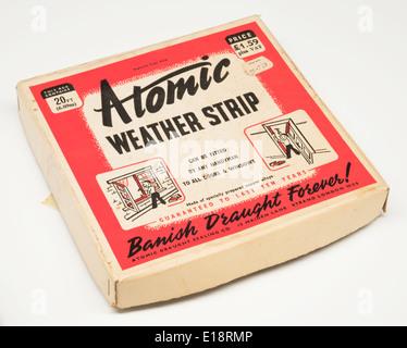 Atomic weather strip. Banish draught forever. 1960's product packaging ...
