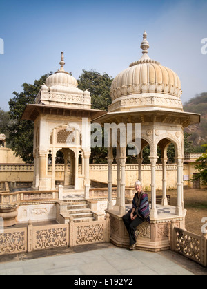 India, Rajasthan, Jaipur, Gaitore Ki Chhatriyan, Royal Cremation Stock ...