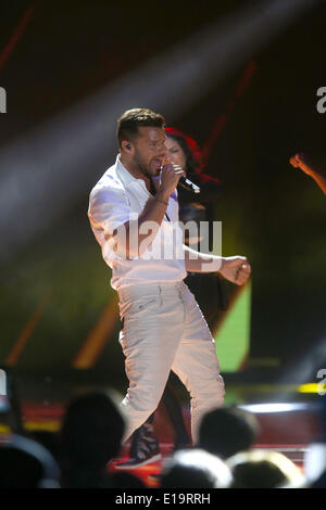 Ricky Martin with his award at the Monte Carlo Music Awards which took ...