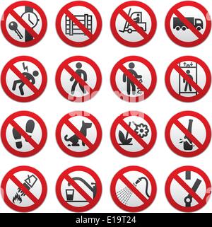 Simple Prohibited Signs Set on white background Stock Vector Image ...
