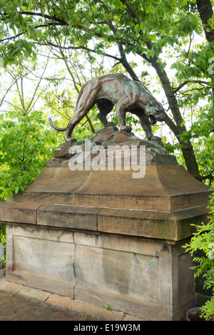 Panther statue guarding the Panther Hollow bridge in Pittsburgh PA ...