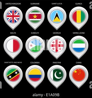 Australia travel guide with map flag ocean and sights flat vector ...