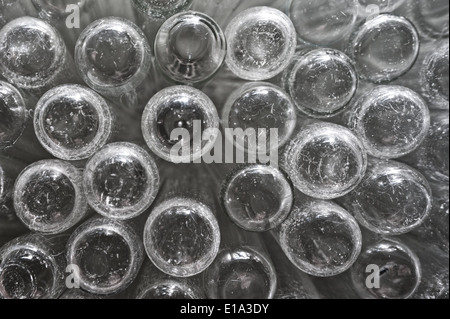 ends of upturned inverted test tubes well worn yet clean and sterilized ...