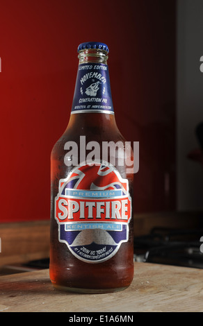 Bottle of Spitfire real ale brewed by Shepherd Neame from Kent UK Stock ...
