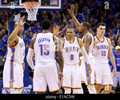 From left, Oklahoma City Thunder players Alex Ducas, Jaylin Williams ...