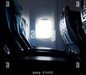 Empty aircraft seats and windows Stock Photo - Alamy