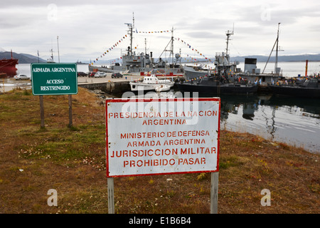 restricted entry warning signs at armada argentina argentine naval base ...