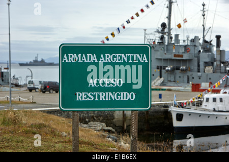 restricted entry warning signs at armada argentina argentine naval base ...