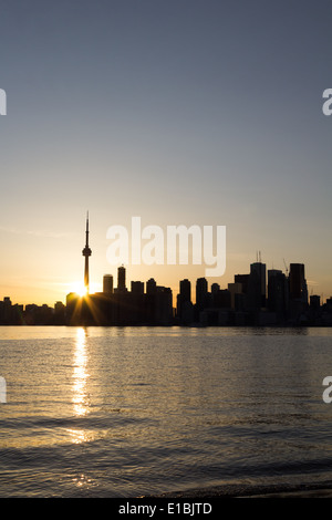 Toronto cityscape from the islands at dusk Stock Photo - Alamy