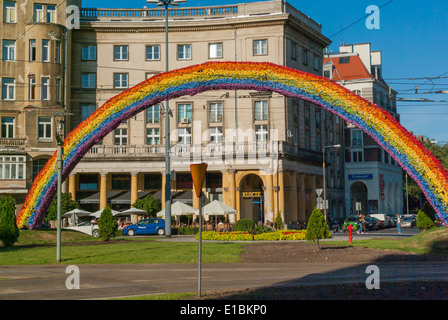 Rainbow at Zbawiciela Sq, Warsaw, Poland Stock Photo - Alamy