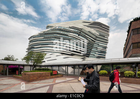 modern architecture of PolyU School of Design Jockey Club Innovation Tower at Hong Kong ...