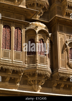 India Rajasthan Jaisalmer shuttered windows of Patwon ki Haveli ...
