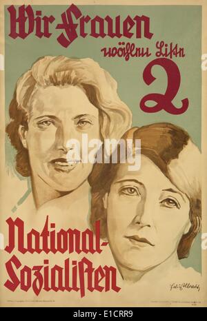 Nazi Party poster for the German Reichstag elections 1932. Political ...