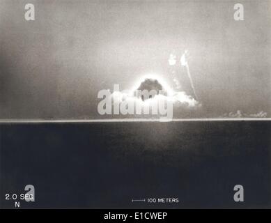 First Atomic Explosion on July 16, 1945. Photograph taken at .025 ...