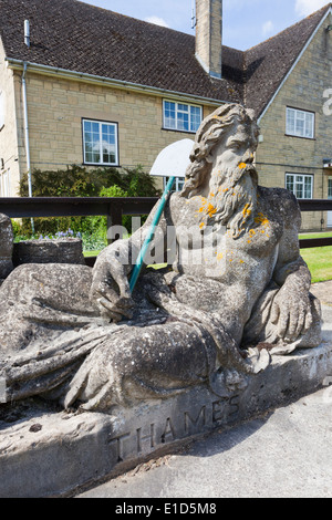 The statue of Old father Thames beside St John's Lock at Lechlade ...