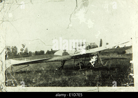 The Hanriot monoplane, an early 20th-century aircraft, is depicted in ...