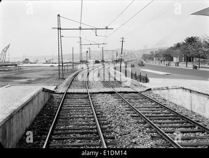 Photograph of the Linha de Cascais railway in Portugal, depicting the ...