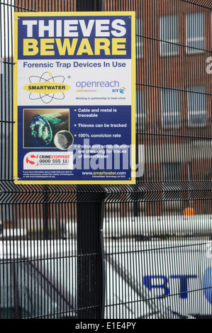 smart water anti robbery system sign on the back of an armoured cash ...