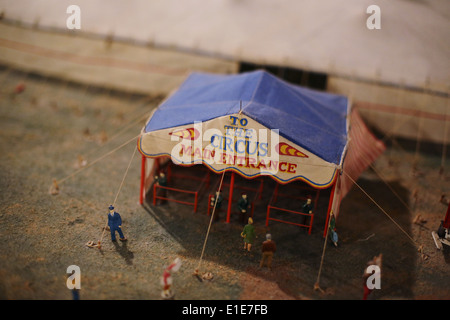 A miniature replica of a circus, on display at the Ralph Foster museum ...
