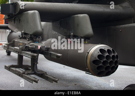 Close up detail of an Apache Helicopter rocket launcher Stock Photo - Alamy