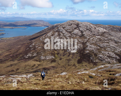North Uist, Outer Hebrides, Scotland. East over scattered islands of ...