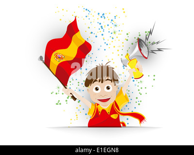 Vector - Spain Soccer Fan Flag Cartoon Stock Photo - Alamy