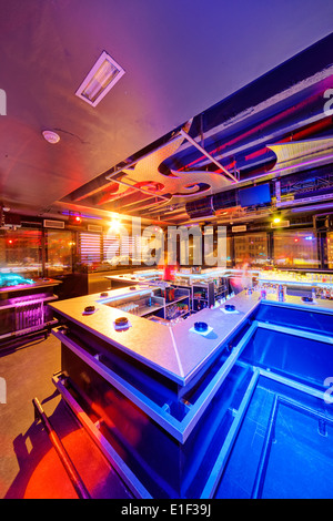 Interior of night club with vivid colors Stock Photo - Alamy