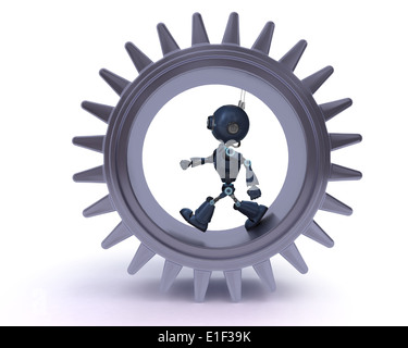 3D Render of a Robot with gears Stock Photo - Alamy