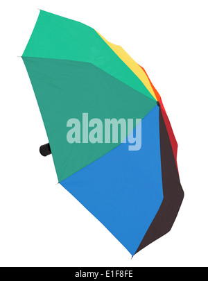Multi-colored umbrella isolated on white Stock Photo - Alamy