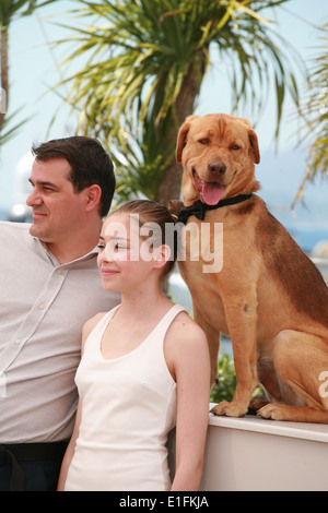 Director Kornel Mundruczo, Hagen the dog and actress Zsofia Psotta at ...