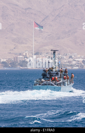 Eilat. Israeli patrol boat near the nautical border with Jordan. The ...