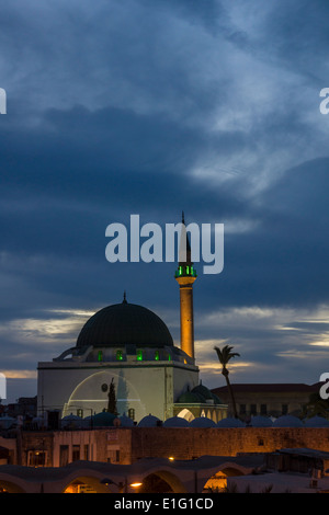 Acre, Israel. The Jezzar Pasha Mosque at dusk Stock Photo - Alamy