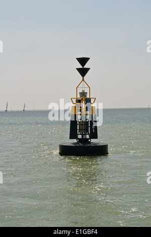 Shotley Spit south cardinal buoy Stock Photo - Alamy