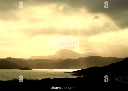Evening light over Torridon Forest, Wester Ross, North West Highlands ...
