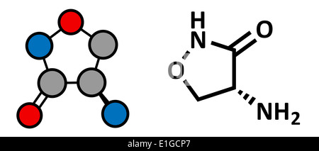 Cycloserine (D-cycloserine) tuberculosis drug molecule Stylized ...