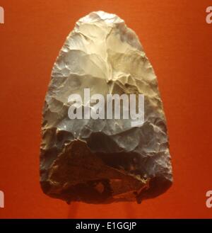 Hand axes 50,000 years old. Robin Hood Cave, called Creswell Crags on ...