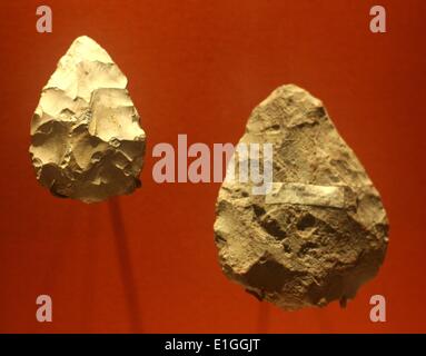 Hand axe, 50,000 years old. Castle Lane, Bournemouth, Dorset. Hand axes ...