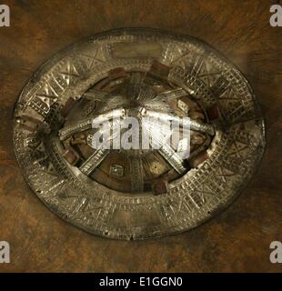 African metalwork shield from the Beja people in Sudan, 19th century ...