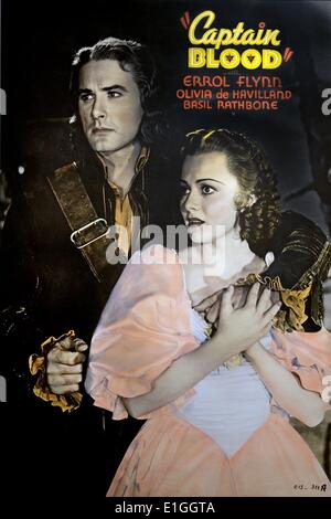Captain Blood a 1935 American swashbuckling film starring Errol Flynn, Olivia de Havilland and ...