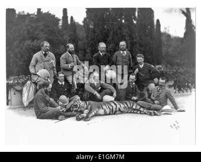 Edward, Prince of Wales, hunting tiger during his state visit to Stock ...