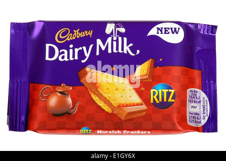 Bar of Cadbury Dairy Milk Ritz chocolate bar isolated on white ...